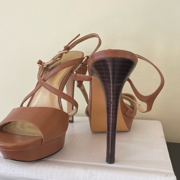 Shoes | Coach Womens Des Semi Matte Calf Heels In Dark Ginger 85 | Poshmark